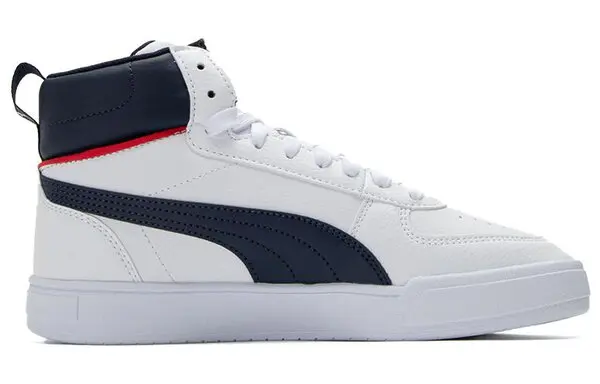 PUMA Caven Mid Top Lace-up Sneakers - White/blue/red