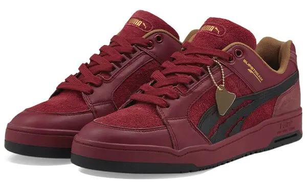PUMA Slipstream Low Top Sneakers With Hairy Suede And Leather Overlays