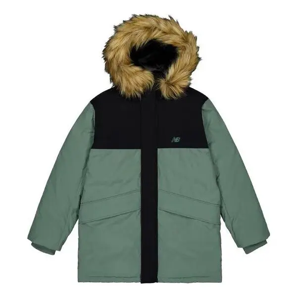NEW BALANCE Warm Long Parka Jacket - Green/black