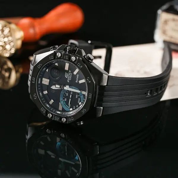 Casio Edifice Bluetooth Quartz Solar Powered Analog/digital Watch With Sapphire Crystal - Black