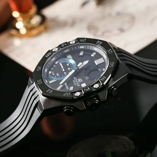 Casio Edifice Bluetooth Quartz Solar Powered Analog/digital Watch With Sapphire Crystal - Black