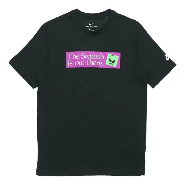 Nike The Swoosh Is Out There." Graphic T-shirt - Black