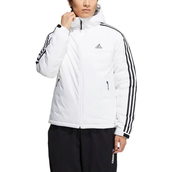 Adidas Logo Puffer Jacket With Zip Closure - Default Color