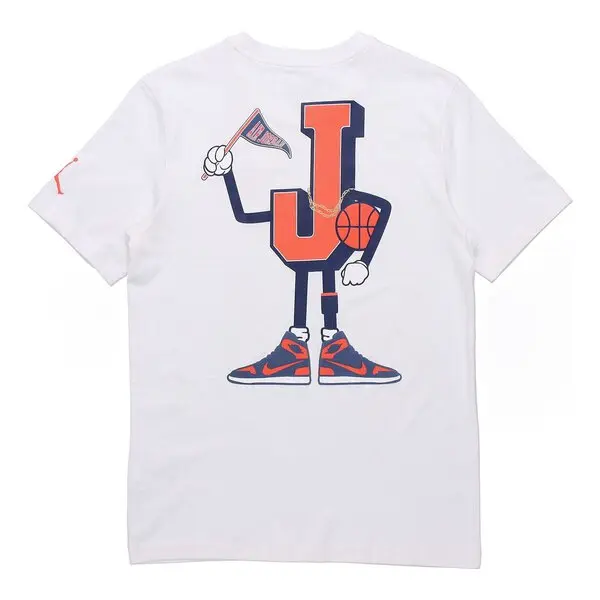 JORDAN Aj23 Varsity Sports Crew-neck Short Sleeve - White