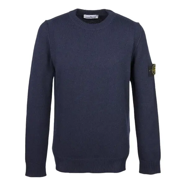 Stone Island Ribbed Crew Neck Pullover - Navy