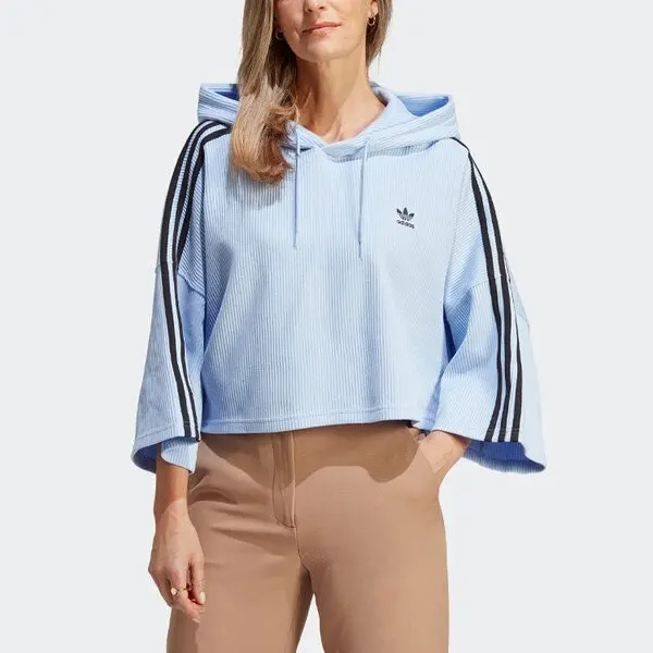 Adidas Cropped Hoodies With Drawstring And Logo Detail