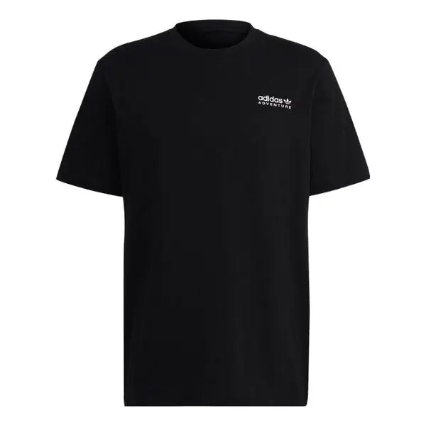 Adidas Originals Alphabet Logo Printing Round Neck Short Sleeve Black T-shirt - Default Color