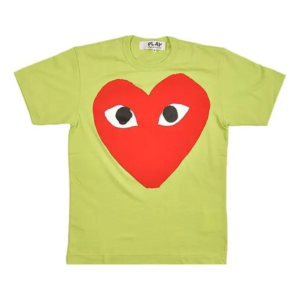 Play Comme Des Garcon Pastelle Red Logo T-shirt - Green
