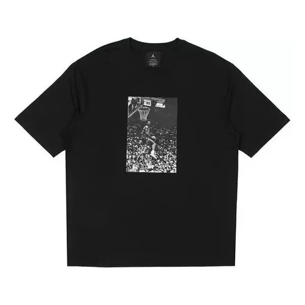 JORDAN X Union La Dunk Printing Sports Round Neck T-shirt Asia Sizing - Black