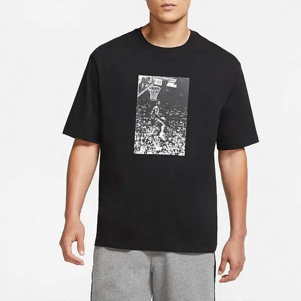 JORDAN X Union La Dunk Printing Sports Round Neck T-shirt Asia Sizing - Black