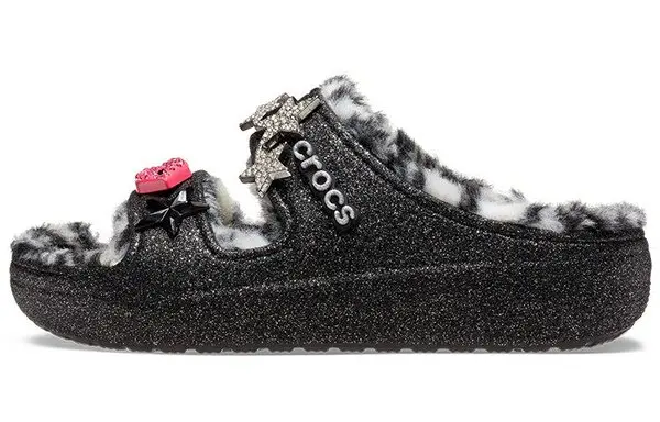 CROCS Classic Cozzzy Disco Glitter Sandals