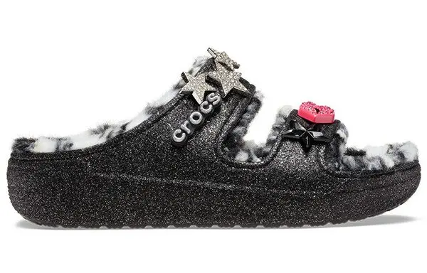 CROCS Classic Cozzzy Disco Glitter Sandals