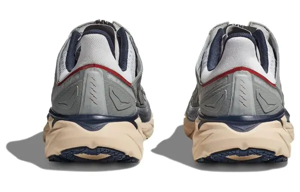 Hoka One One Project Clifton Knitted Running Sneakers - Grey/beige/black