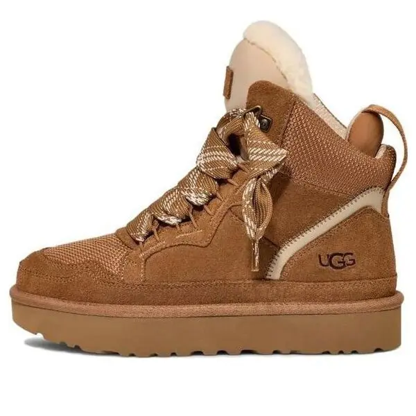 UGG Highmel Lace Up High Top Sneakers - Chestnut
