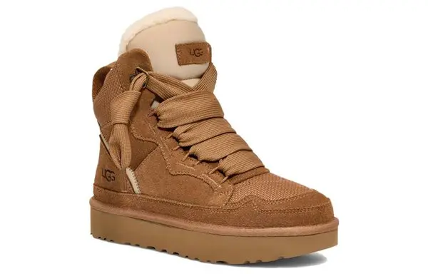 UGG Highmel Lace Up High Top Sneakers - Chestnut