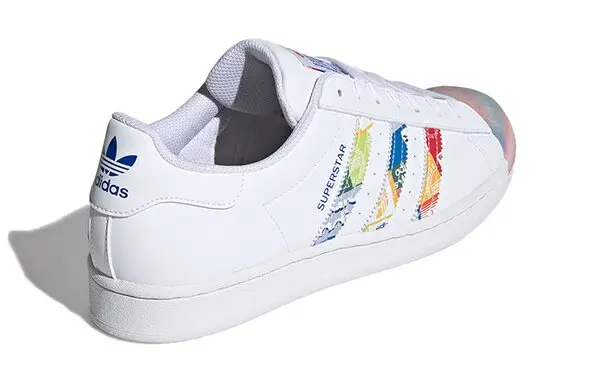 Adidas Superstar Multi Logo Sneakers - White/yellow/blue