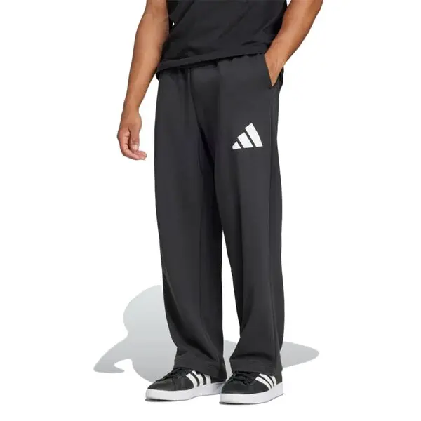 Adidas Essentials Wide Leg 3 Bar Logo Pants Asia Sizing - Black