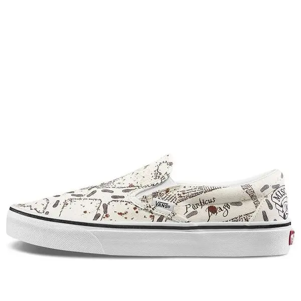 VANS Harry Potter X Classic Slip-on 'marauder's Map' Casual Sneakers - White
