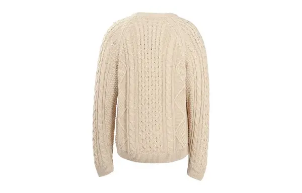 Nike Solid Color Round Neck Knit Long Sleeves Wool Sweater Yellow