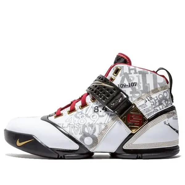 Nike Zoom Lebron 5 'mr Basketball' High Top Sneakers - White/black/goldyellowgold