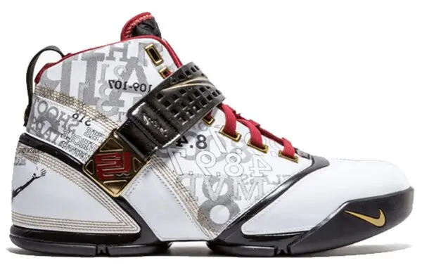 Nike Zoom Lebron 5 'mr Basketball' High Top Sneakers - White/black/goldyellowgold
