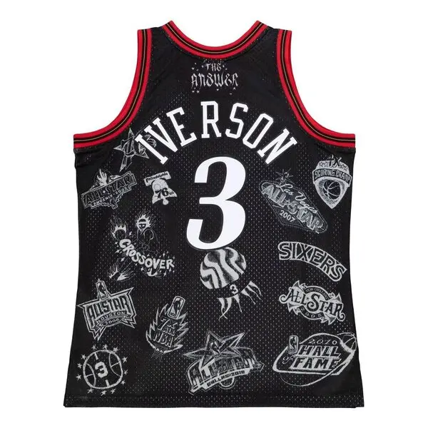 Mitchell & Ness Philadelphia 76ers 1998 World Tour Swingman Jersey 'allen Iverson 3 - Black