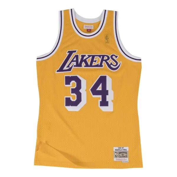 Mitchell & Ness X Nba Los Angeles Lakers 1996-97 Home Swingman Jersey 'shaquille O'neal 34 - Yellow