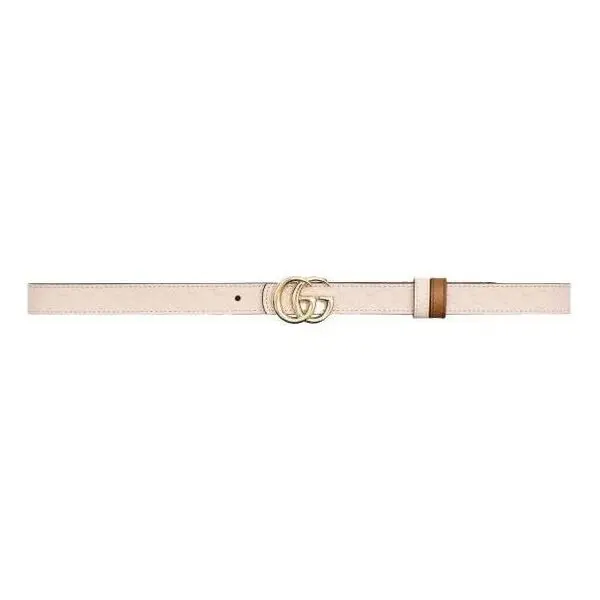 Gucci 26 Reversible Gg Marmont Thin Belt - Pink