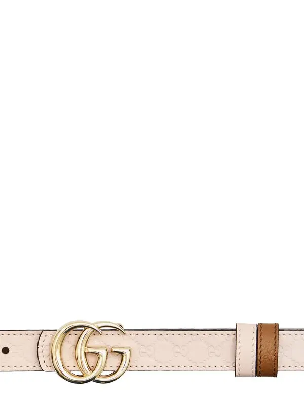 Gucci 2.0 Reversible Gg Marmont Thin Belt - Pink