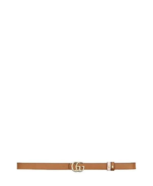 Gucci 2.0 Reversible Gg Marmont Thin Belt - Pink