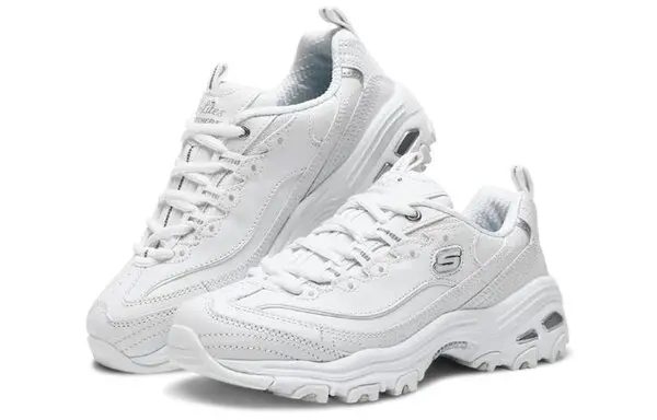 Sketchers D'lites Daddy Shoes - White/silver