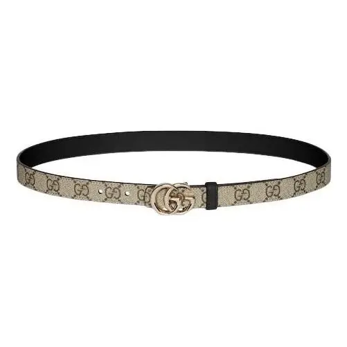 Gucci Marmont Thin Reversible Belt - Beige/black