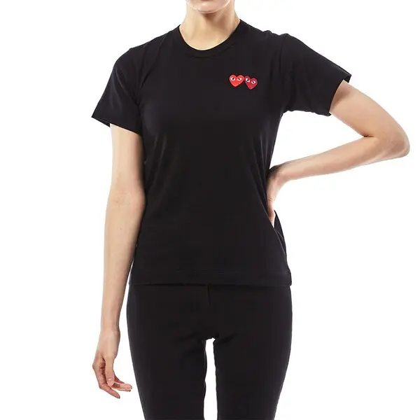 Play Comme Des Garcon Double Heart T-shirt