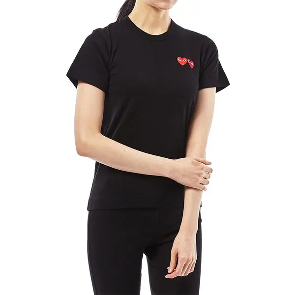 Play Comme Des Garcon Double Heart T-shirt