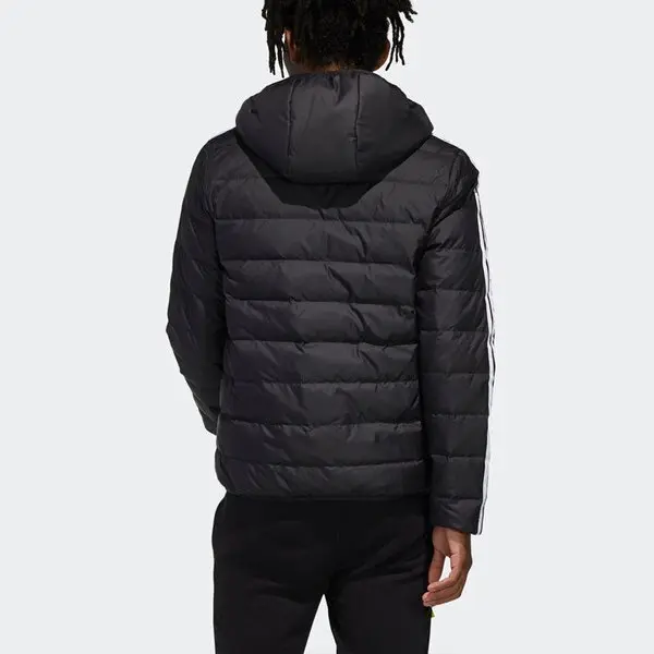 Adidas Neo Hooded Down Jacket With Signature Stripes