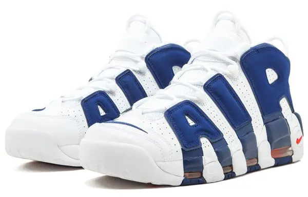 Nike More Uptempo "knicks" Sneakers - White/blue/orange