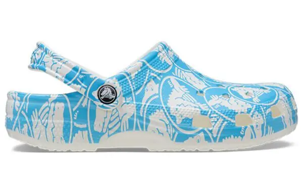 CROCS Classic Duke Print Clogs - Blue/white