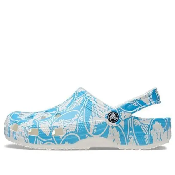 CROCS Classic Duke Print Clogs - Blue/white