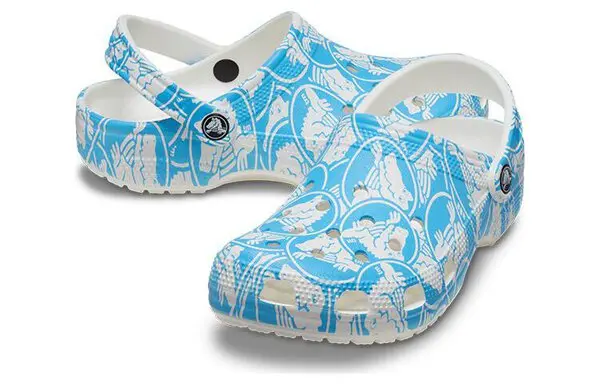 CROCS Classic Duke Print Clogs 'blue White - Blue/white