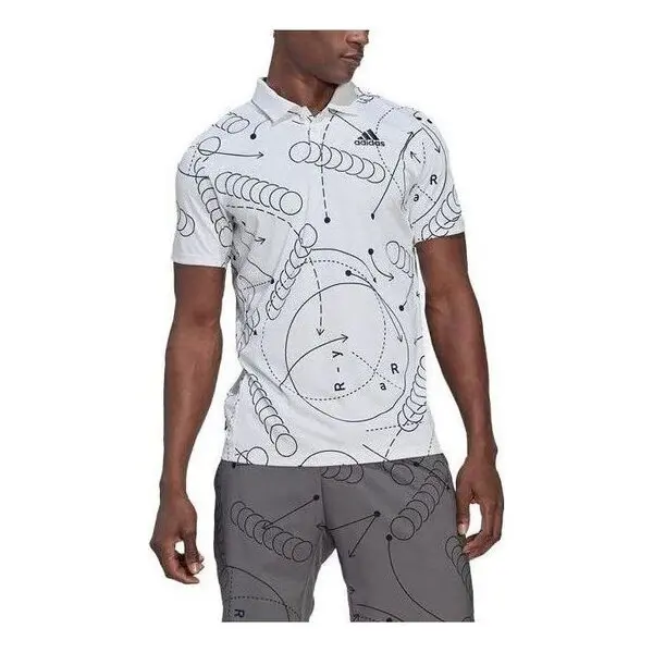 Adidas Club Graphic Tennis Polo Shirt 'white