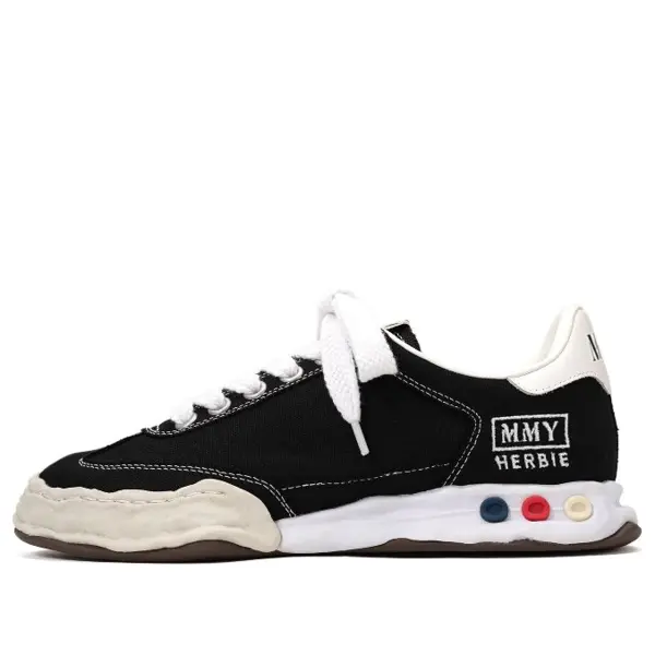Mihara Yasuhiro Herbie Og Sole Canvas Low-top Sneakers - Black/white