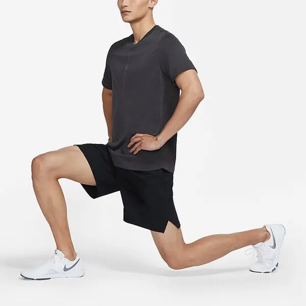 Nike Yoga Dri-fit Solid Color Quick Dry Sports Short Sleeve