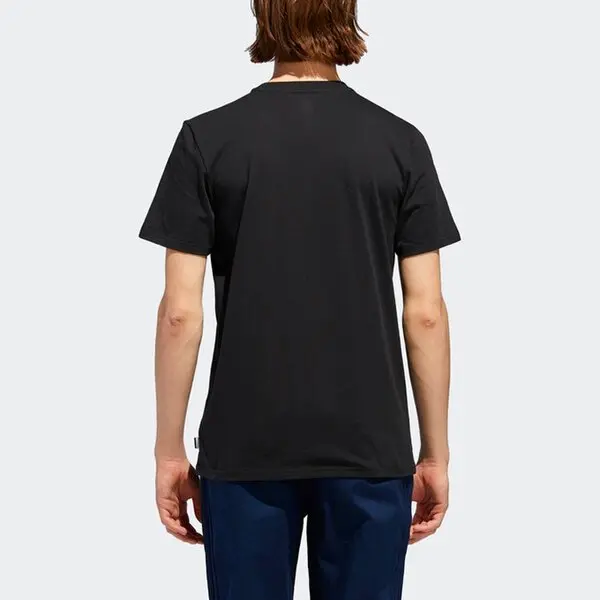 Adidas Originals Oncourt Tee Funny Printing Logo Sports Round Neck Short Sleeve - Black
