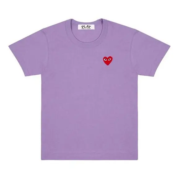 Play Comme Des Garcon Red Heart Logo T-shirt - Purple