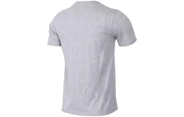 Nike Solid Color Cotton Round Neck Short Sleeve Gray T-shirt - Default Color