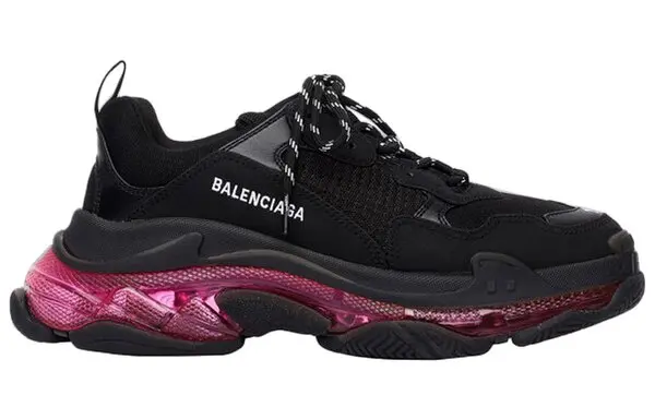 Balenciaga Triple S "clear Sole" Sneakers - Black/pink