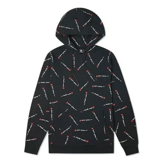 CONVERSE Love Pattern Hoodie - Black