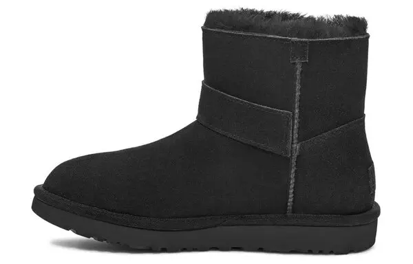 UGG Mini Bailey Graphic Logo Strap Boots - Black
