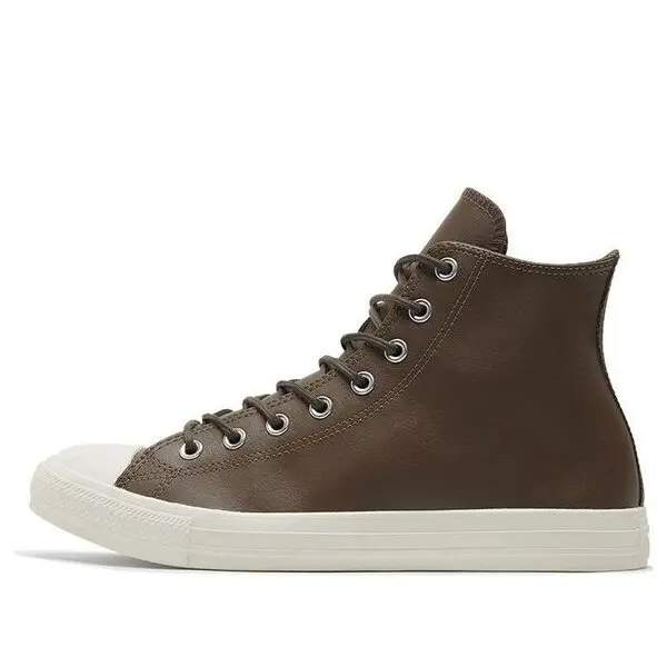 CONVERSE Chuck Taylor All Star High Top Leather Sneakers - Brown