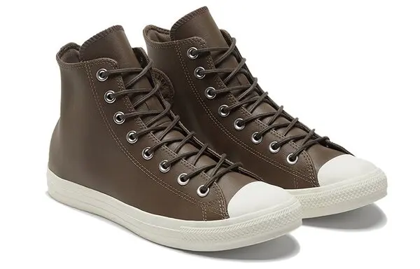CONVERSE Chuck Taylor All Star High Top Leather Sneakers - Brown